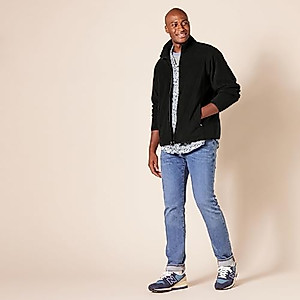 Amazon Essentials Men's Full-Zip Fleece Jacket - Discontinued Colors, Black, Large