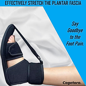 Cogetoro Upgraded Plantar Fasciitis Splint Night, Dorsal Night Splint Plantar Fasciitis Support, Foot Brace Plantar Facilities Night Splint, Achilles tendoniti Night Splint (Black, Fit Most)
