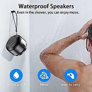 LFS Small Bluetooth Speakers, Portable Wireless Speaker Mini Shower Speaker, 15H Playtime, TWS Pairing, Compact Size, Waterproof Outdoor Speaker for Home, Travel, Beach