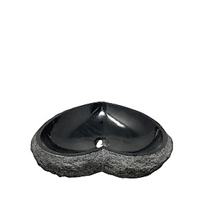 Wash Basin, White Bathroom Natural Stone Heart Shape Sink Bath Wash Bowl, Vanity Sink Bathroom Basin Small Bathroom Sink, Countertop Wash Basin Wash Sink (Indian Black)