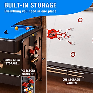 Fat Cat Original 3-in-1 Green 7' Pockey Multi-Game Table - Air Hockey, Billiards and Table Tennis - Blue
