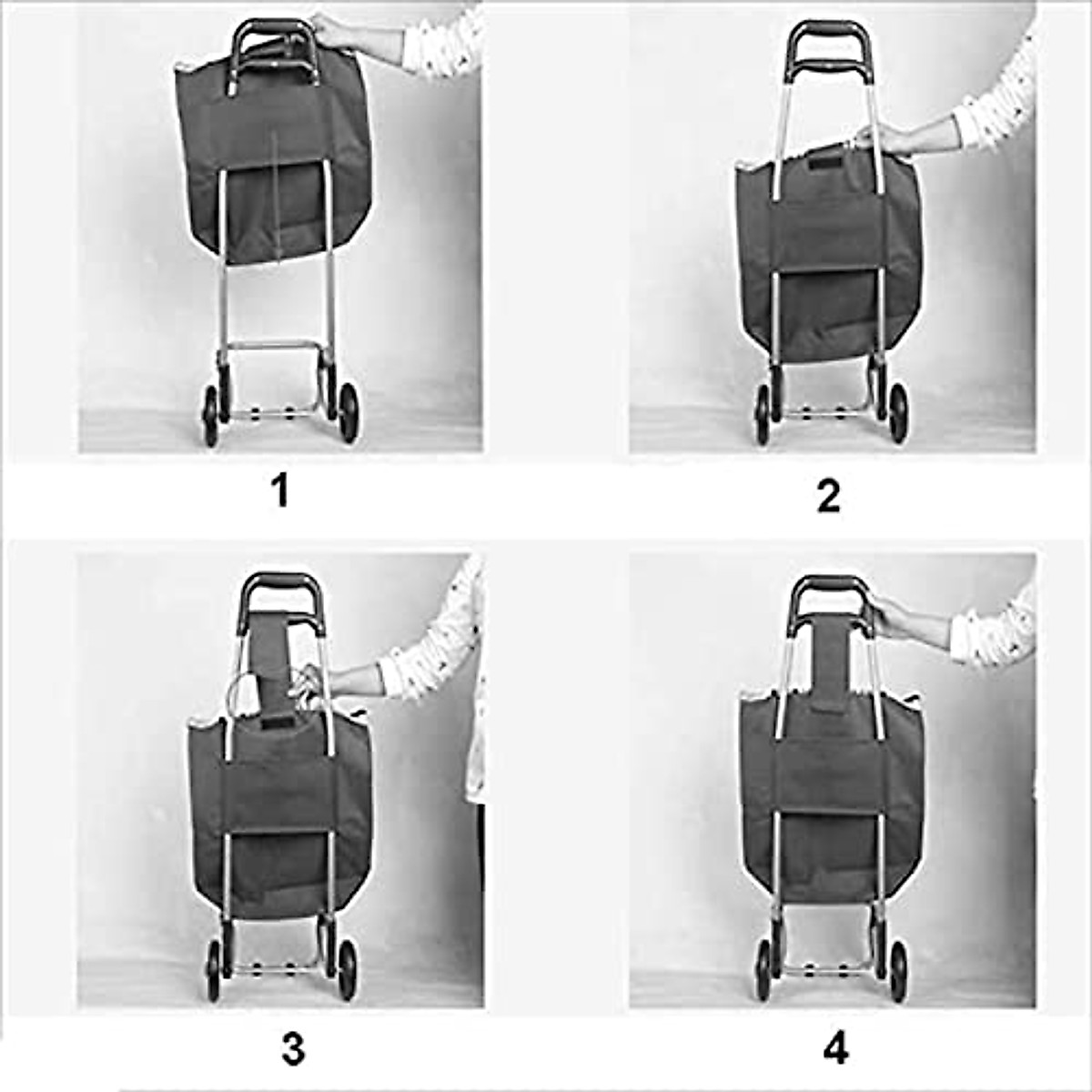 34L Trolley Bags for Shopping Cart - Shopping Trolley Storage Bag, Portable Waterproof Oxford Cloth Shopping Cart Trolley, Shopping Cart Replacement Bag, Trolly Bag Shopping L32 X W19 X H56cm (Size :