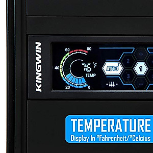 Kingwin FPX-007 Performance 5.25” Touchscreen LCD Fan Controller Cooling with Liquid Crystal Display Module. Features Temperature Monitor, RPM Display, and Fan Fail Alarm