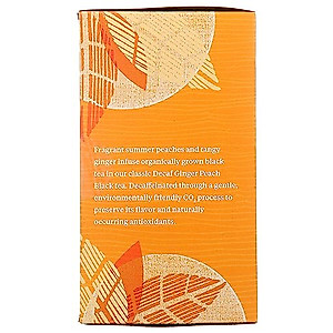 Allegro Tea, Organic Decaf Ginger Peach Black Tea Bags, 20 ct