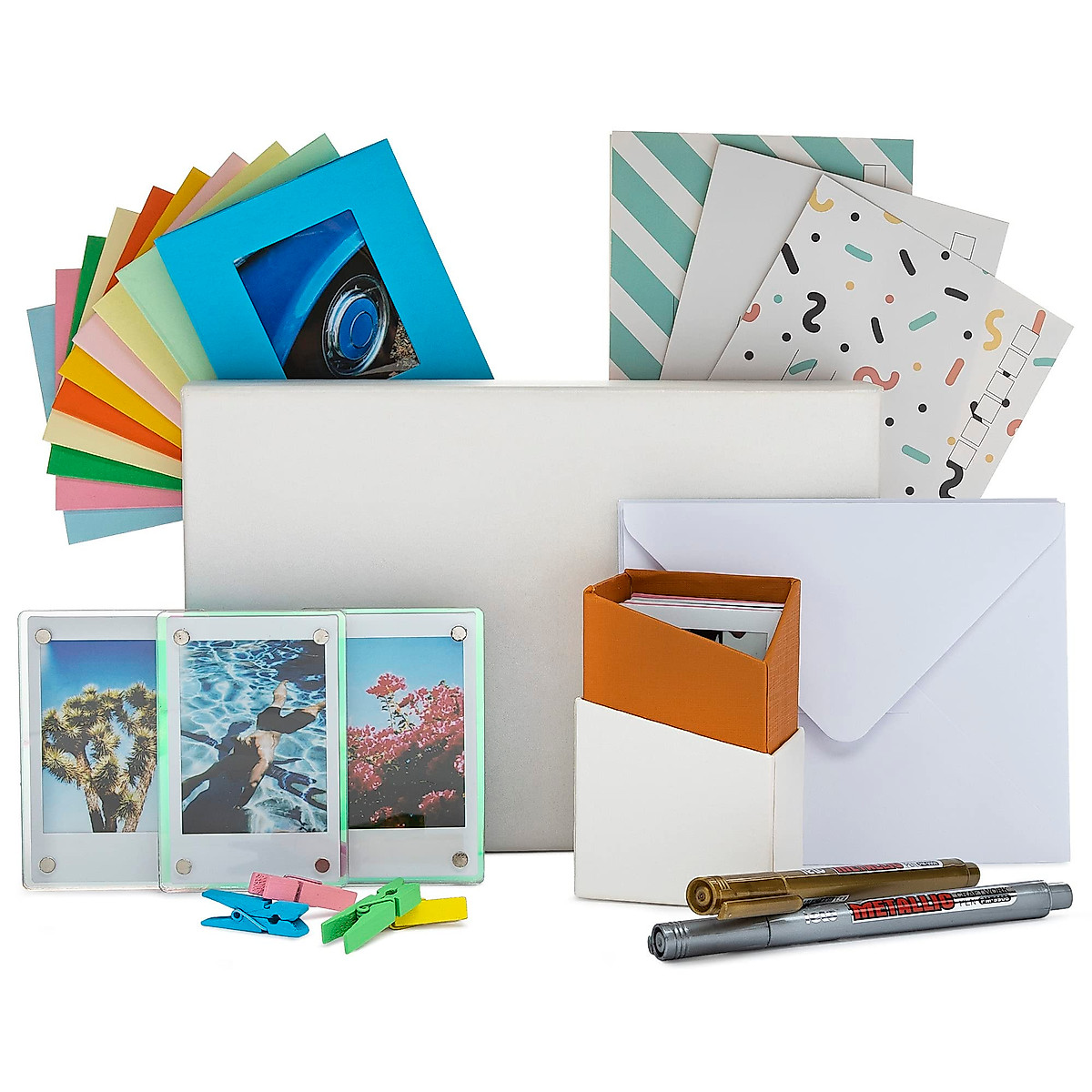 Fujifilm Instax Square Link Wide Instant Printer (White) Bundle with Instax Camera Film Kit and Square Film Twin Pack (3 Items)