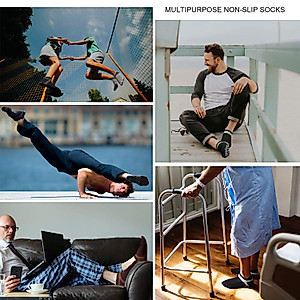 Muezna Men's and womens Non-Slip Yoga Socks, Anti-Skid Pilates, Barre, Bikram Fitness Hospital Slipper Socks with Grips