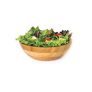 Lipper International Bamboo Wood Salad Bowl, Small, 7" Diameter x 2.25" Height, Single Bowl