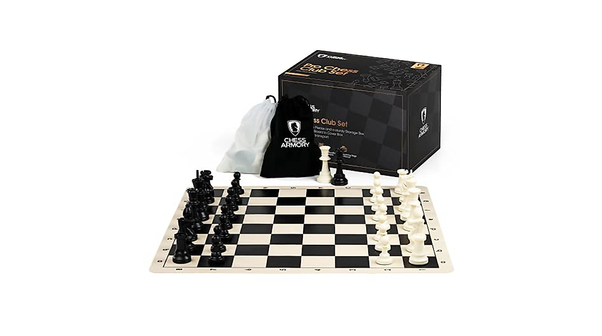 Chess Armory Deluxe Weighted Chess Set - Free Course Included