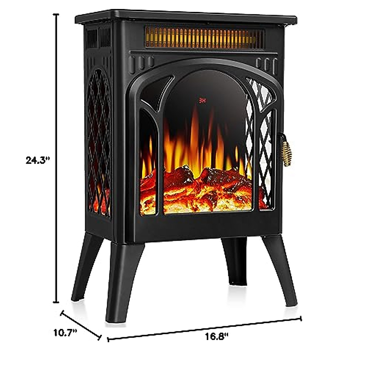Antarctic Star 16 Inch Electric Fireplace, Freestanding Fireplace Stove with 3D Flame Effect, Small Electric Fireplace Heaters for Indoor Use with Remote, Temperature Adjustment, ETL Certified, Black…
