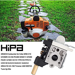 Hipa SRM 210 Carburetor Maintenance Kit for Echo Weed Eater SRM210 GT200R HC150 PE200 SRM211 GT200 PE201 GT201 HC151 PPF210 PPF211 HCR150 SHC210 SHC211 SHC212 SRM-210 HC-150 Trimmer