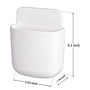 LVYOUIF 3 Pack Remote Control Holder Wall Mount Holders Hole-Free Phone Charging Organizer Pen Storage Containers For Home Office School Supply Storage (White)