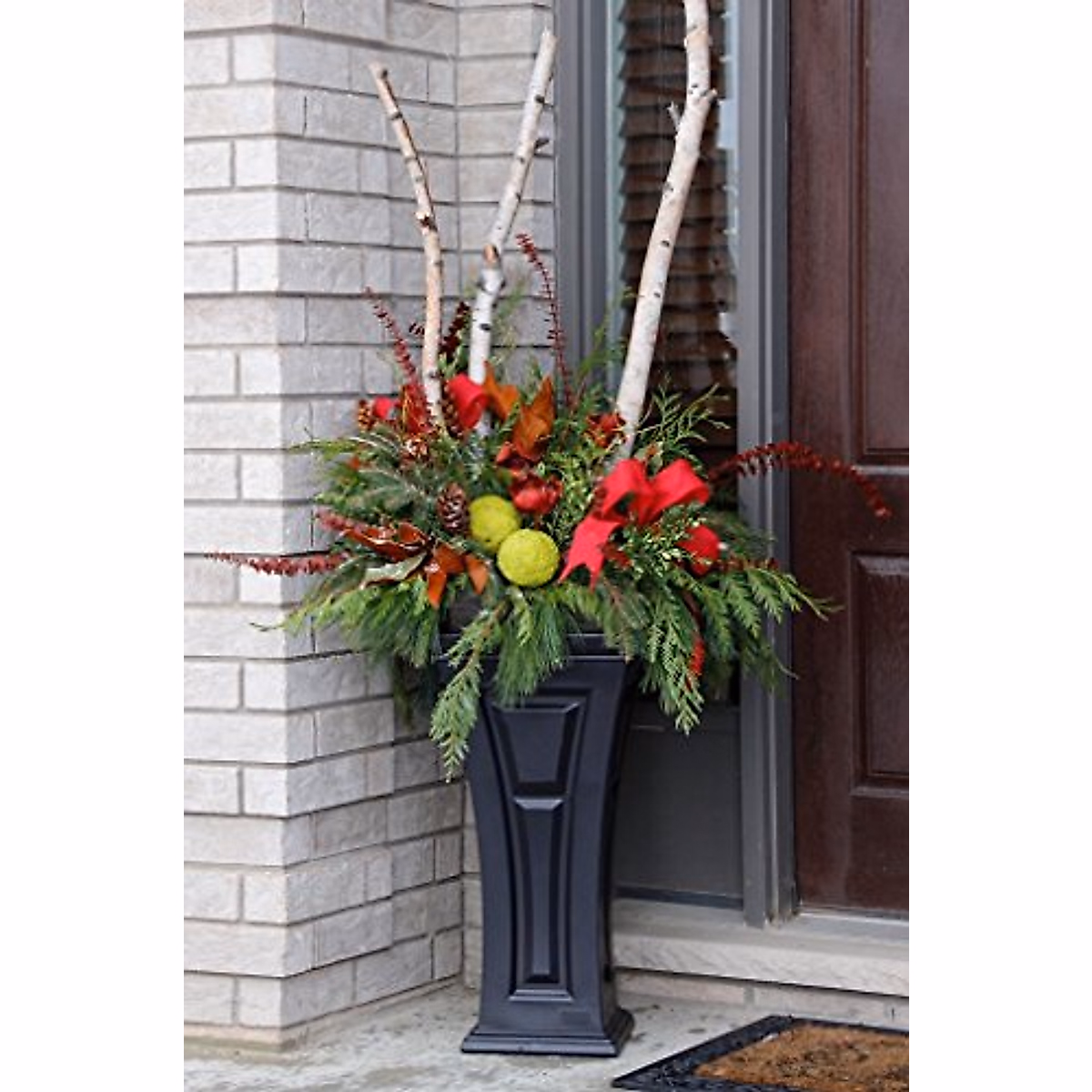 FCMP Outdoor Heritage Planter (2-Pack) Outdoor Planter, Tall, Black