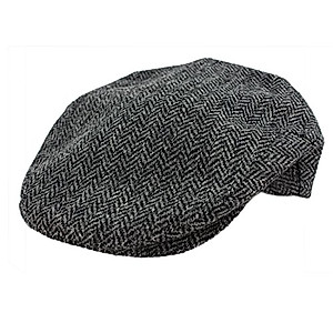 Flat Cap for Men Made in Ireland Irish Hat Flat Cap 100% Irish Wool Gray L