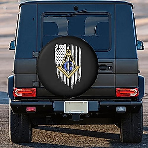 Freemason Masonic Tire Cover Waterproof Sunscreen Wheel Protectors for Trailer Rv SUV and Many Vehicle 15 Inch Tire Cover