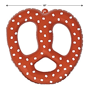 Beistle 15" 6 Piece Inflatable Bavarian Pretzels for German Theme Oktoberfest Party Decorations, 15.5" x 14.5", Brown/White