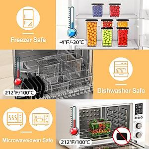 Nifogo Airtight Food Storage Containers with Lids 7 Pack, kitchen Storage Containers, Kitchen and Pantry Organization Set, for Cereal, Flour, Sugar, Pasta, Dry Food, Include 60 Labels