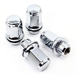 Set of 24 Veritek 12x1.5mm 1.87 Inch 47mm Length 13/16 Hex OEM Factory Mag Washer Style Chrome Lug Nuts for Toyota Tacoma 4 Runner SR5 Pre-Runner TRD Off-Road Limited OEM Replacement