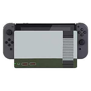 eXtremeRate Custom Soft Touch Grip Faceplate for Nintendo Switch Dock, Classics NES Style Patterned DIY Replacement Housing Shell for Nintendo Switch Dock - Dock NOT Included