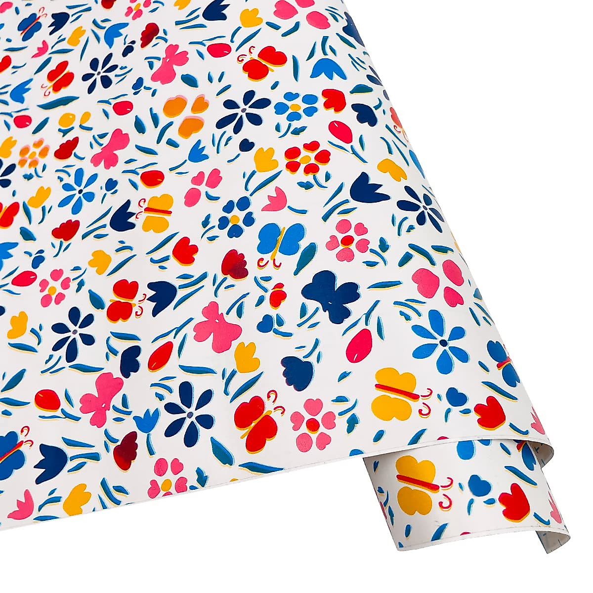 SimpleLife4U Colorful Butterfly Floral Contact Paper Peel & Stick Shelf Liner 17.7 Inch By 9.8 Feet