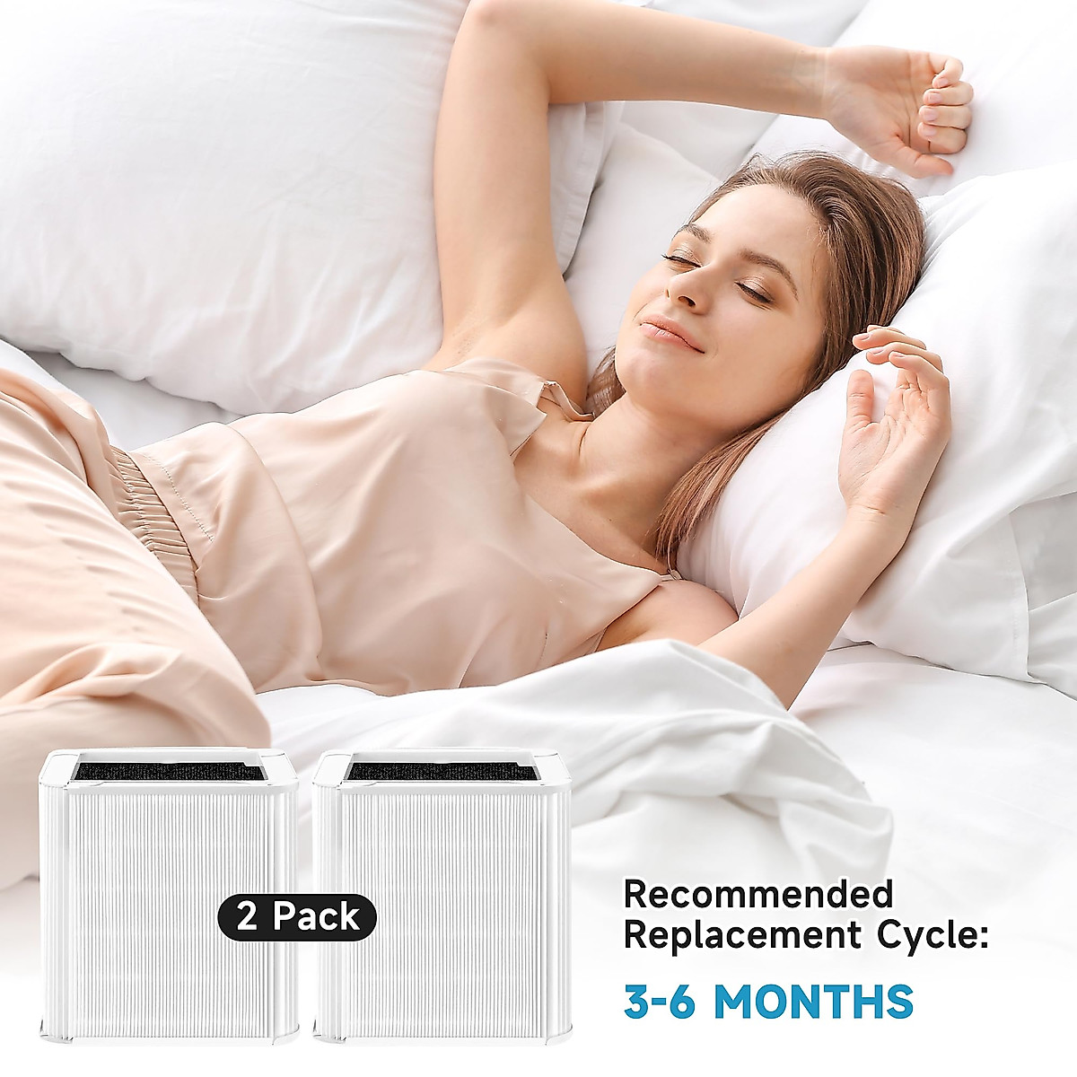 Reinlichkeit 211+ Replacement Filter, Compatible with Blueair Blue Pure 211+ Air Purifier, Foldable Particle and Activated Carbon Filter,2 Pack