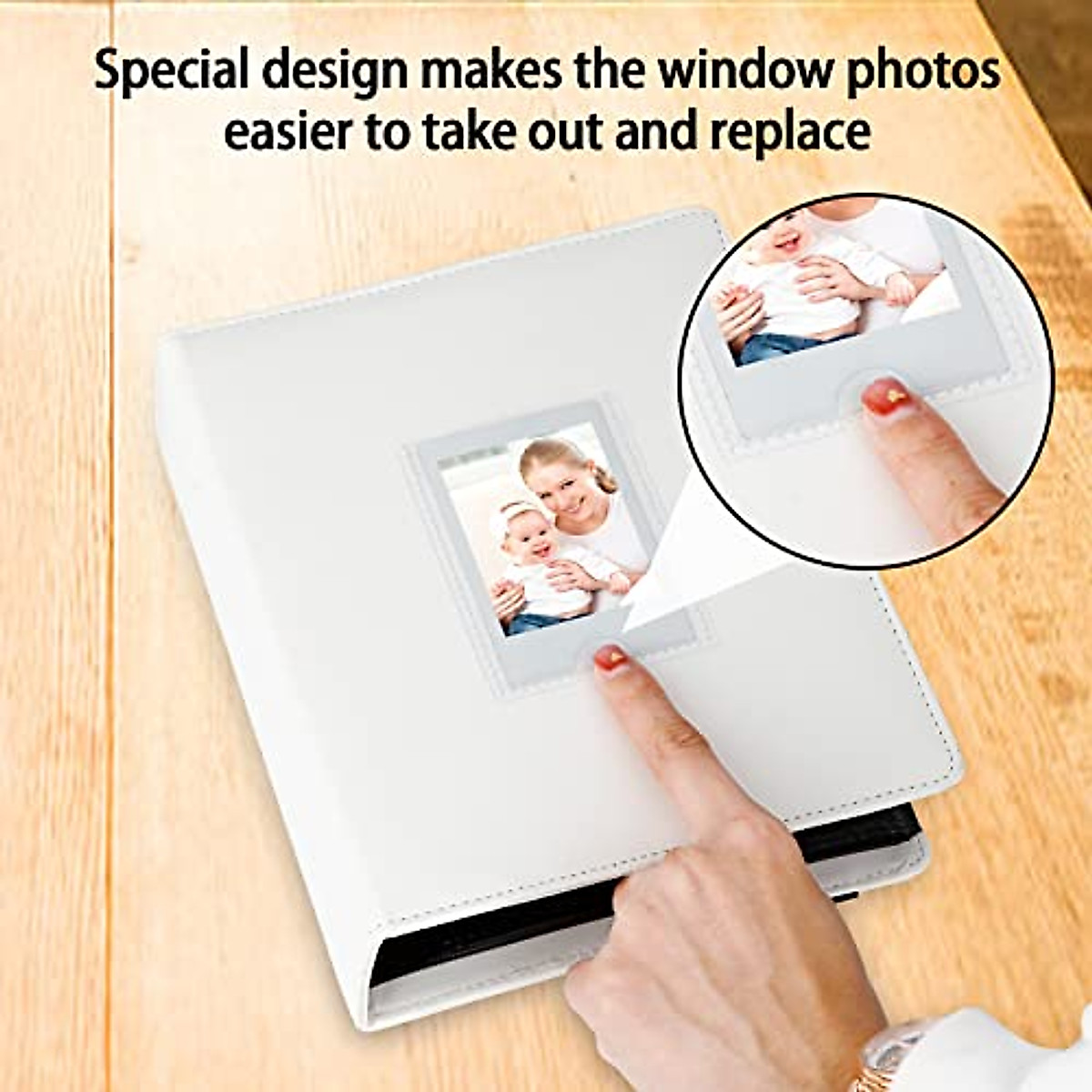288 Vertical Photos for Instax Mini Photo Album, Front Window, Polaroid Book Album 2x3 for Fujifilm Instax Mini Film 11 9 8 40, Polaroid 300, HP Sprocket, K-pop Photocards (White)