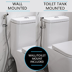 GCGWEQS Handheld Toilet Bidet, Sprayer for Toilet-Adjustable Water Pressure Control with Bidet Hose for Feminine Wash, Cloth Diaper for Baby Wash, Brushed Nickel Handheld Sprayer Kit