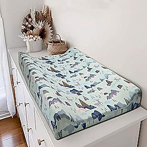 Mountain Baby Changing Table Pad Cover for Boys and Girls, Diaper Changing Pad Cover Sheets for Newborn Infant, Washable, Soft Breathable