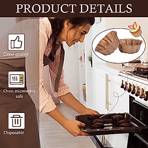 Eaasty 100 Pieces Disposable Mini Cake Molds Paper, Grease Proof Nonstick Mini Cake Pan for Baking Pound, Brownie Muffin Dessert Crumb Cakes