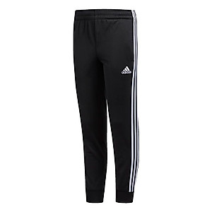 adidas boys Active Sports Athletic Tricot Jogger Track Pants, Iconic Black, Small US