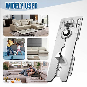 SKMYL Sofa Connector, Heavy Duty Sofa Snap Furniture Invisible Connector Head Snap with Mounting Screws, Sofa Connector Bracket for Loveseat Sofa and Other Furniture (Sofa Alligator Clips 2 Pairs)