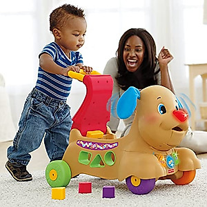 Fisher-Price Laugh & Learn Stride-to-Ride Puppy [Amazon Exclusive] & Laugh & Learn Baby Walker and Musical Learning Toy with Smart Stages Educational Content, Learn with Puppy​