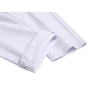 QIMYUM Mens Ripped Jeans, Distressed Destroyed Slim Fit Straight Leg Denim Pants (40, white7021)