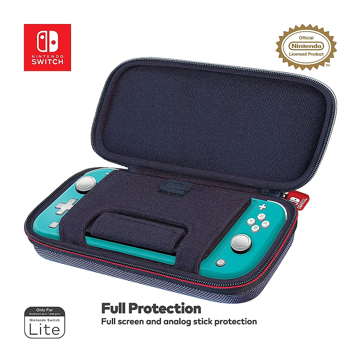 Game Traveler Nintendo Switch Lite Case - Switch Lite Carrying Case for Switch Lite, Hard Travel Case, Adjustable Viewing Stand, Bonus Game Case & Deluxe Carry Handle, Licensed Nintendo Game case