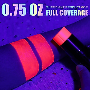 Pink Face Body Paint Sticks for Kids Adults, Oil Based Halloween Face Painting Kit with Brush, UV Neon Body Paint Pink Eye Black Stick for Sport Match Football Cosplay Costume Party, 0.75 oz