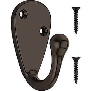 Neighbours Lane Towel Hooks for Bathroom Wall Mounted - Oil Rubbed Bronze Single Prong Wall Hooks for Hanging Coats, Clothes, Bags, Hats, Towels, & More - Pack of 1 Medium-Sized Hooks