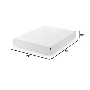 Zinus 10 Inch Green Tea Essential Memory FoamMattress/Bed-in-a-Box/AffordableMattress/CertiPUR-US Certified, King,White