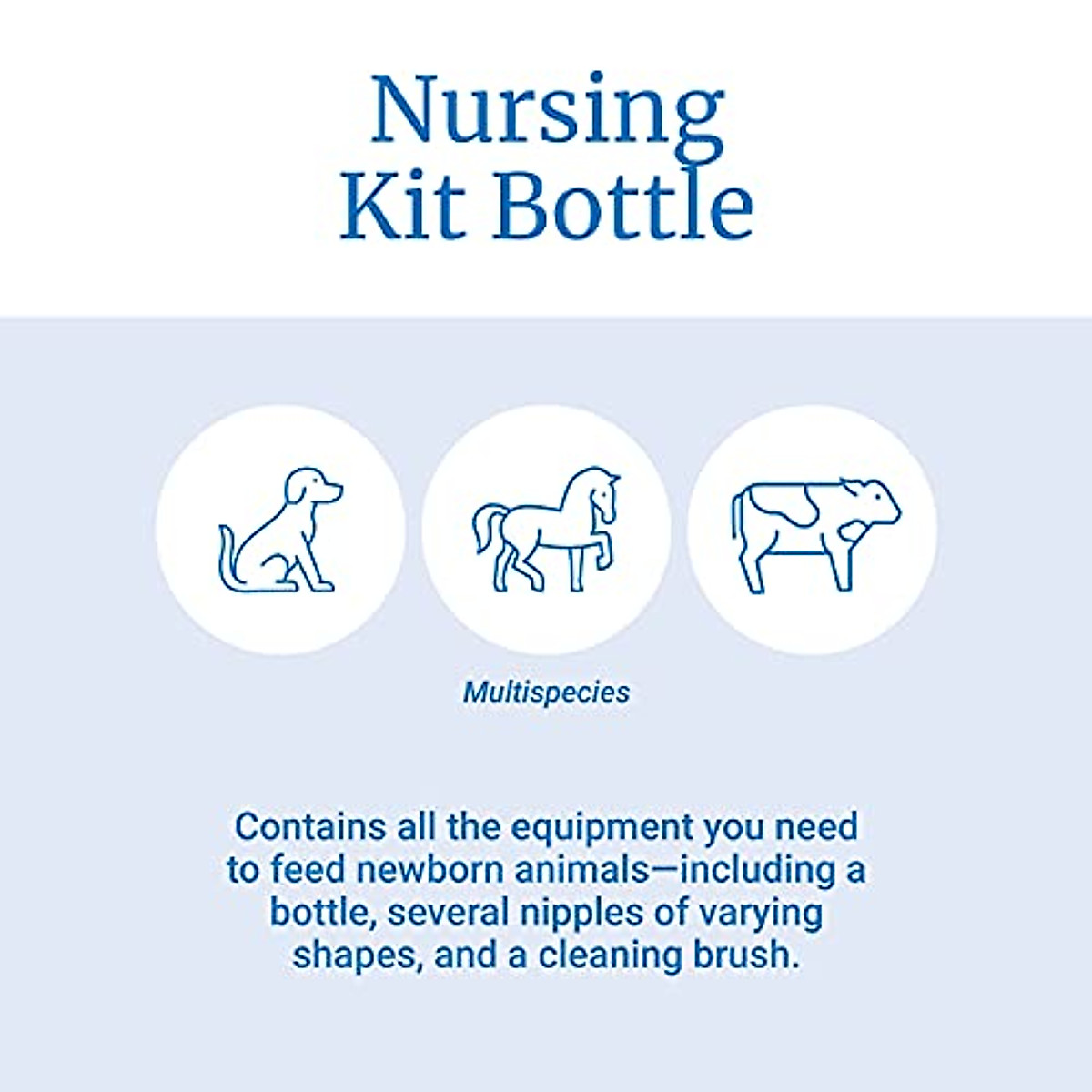 PetAg Nursing Kit - Baby Bottle and Nipple for Small and Large Pets - Promotes Natural Feeding of Esbilac - 2 oz Bottle - 2 Pack