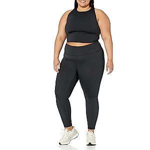 Amazon Essentials Women's Active Sculpt High Neck Racer Back Sports Bra Tank - Discontinued Colors, Black, 1X