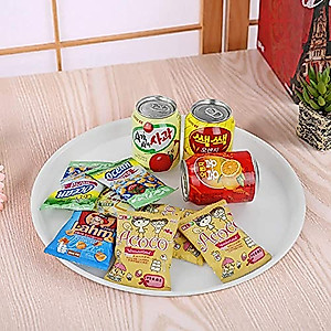 Ponpong Round Plastic Serving Trays Platters, White, 6 Packs