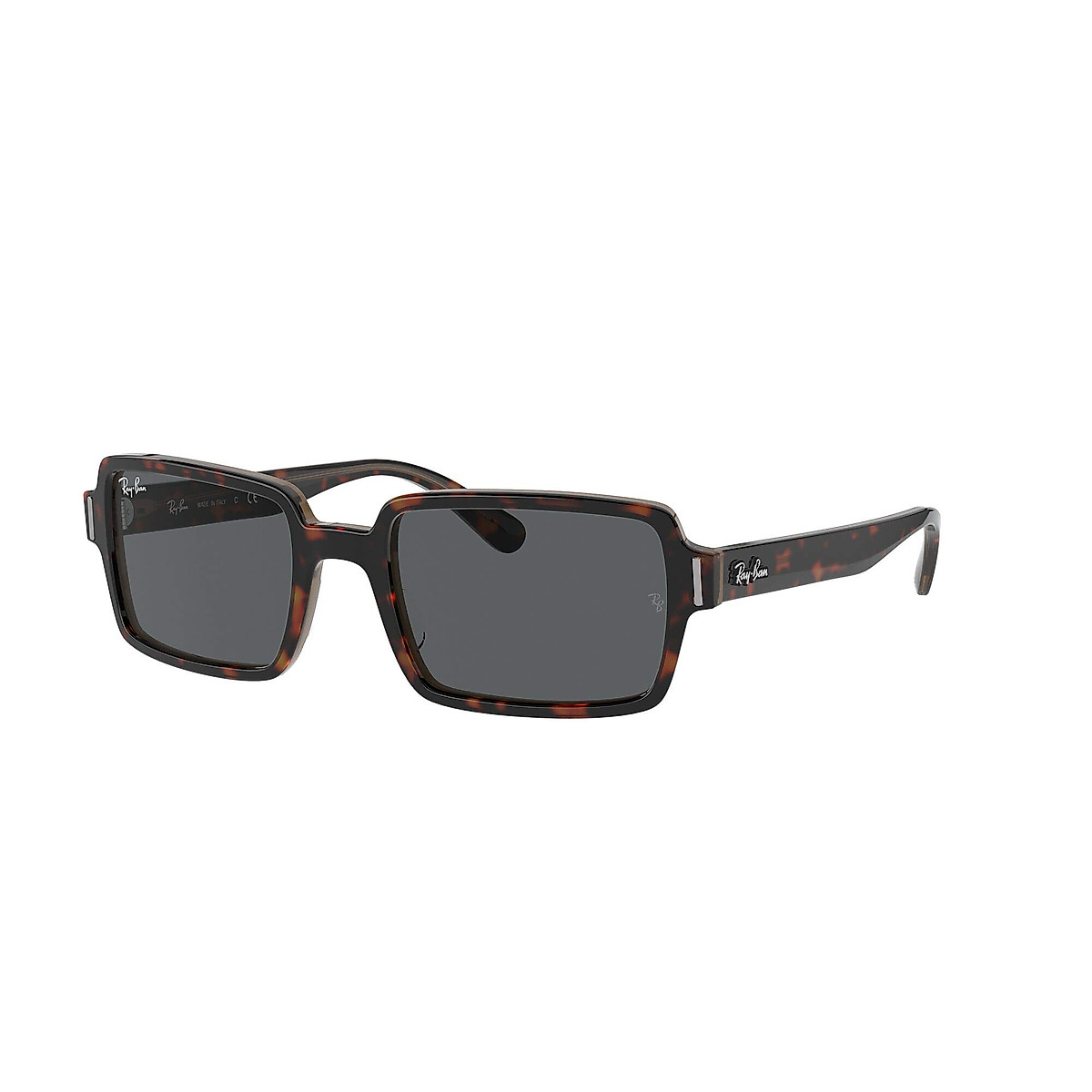 Ray-Ban Rb2189 Benji Rectangular Sunglasses, Havana/Dark Grey, 52 mm
