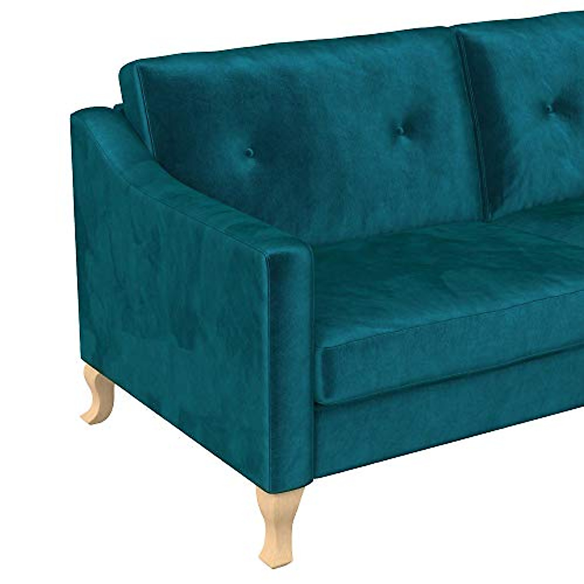 Mr. Kate Tess Sofa with Soft Pocket Coil Cushions, Small Space Living Room Furniture, Green Velvet