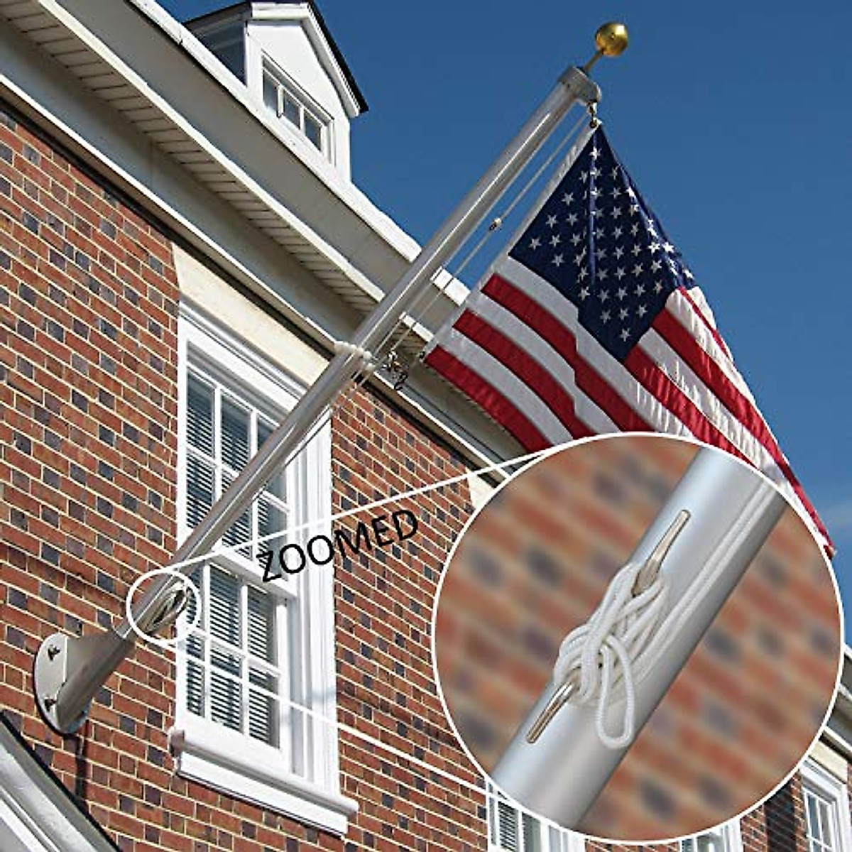 Anley 2 PCS Silver FlagPole Halyard Rope Cleat Hook - 6 Inch Rust Free Zinc Alloy - Mounting Screws Included