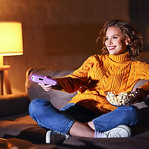 Case for Roku Voice Remote Pro, Cover for Roku Headphone Remote Rechargeable Controller Silicone Battery Cover Sleeve Skin Glow in The Dark Purple