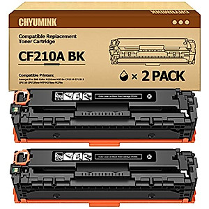 Chyumink Remanufactured Replacement for HP 131A CF210A Black Toner Cartridges use with Pro 200 Color M251nw M251n MFP M276nw M276n CP1210 CP1215 CP1518 CP1525nw-2 Pack