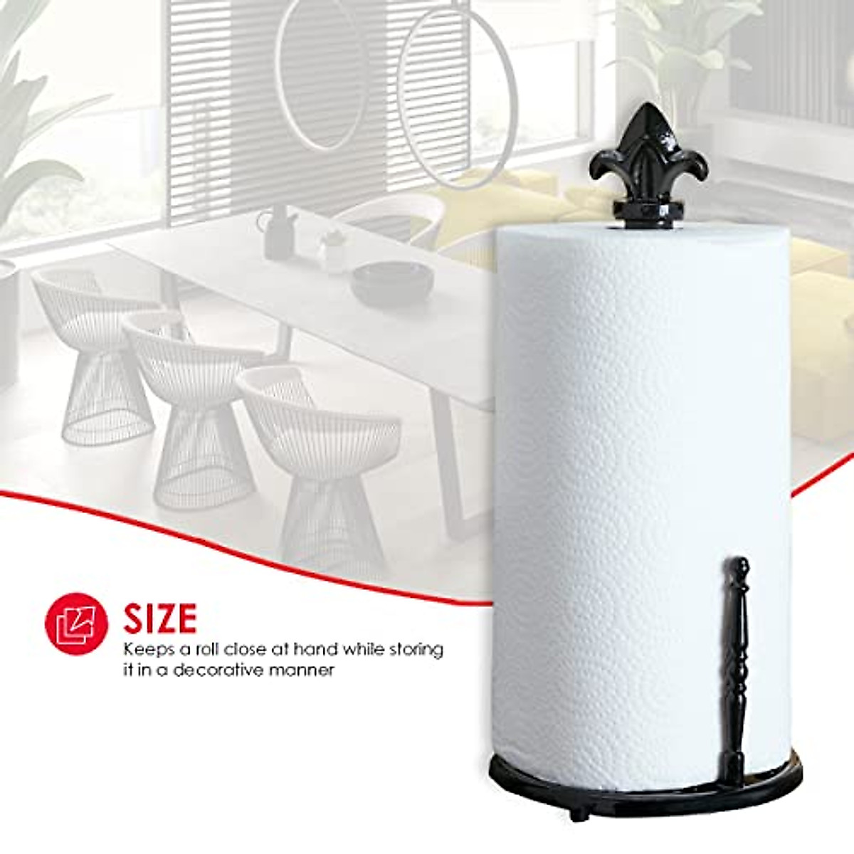 Home Basics PH44395 Cast Iron Fleur De Lis Paper Towel