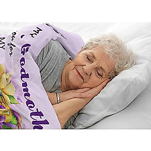 Muxuten Godmother Gift Blanket 60"X50" - Godmother Gifts from Godchild - Gifts for Godmother - Best Godmother Gifts - Godmother Gifts from Godson/Goddaughter, Christian Baptism Gift Ideas Blankets