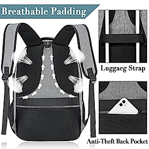 BIKROD Travel Laptop Backpack for Men and Women, Backpack for School Teen Boys and Girls, Student Bookbag 15.6 inch Laptop Compartment with USB Charging Port and Anti theft Poket, Grey