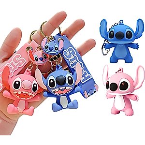 4PCS Cartoon Key Chains for Kids Girls Boys Cartoon Couple Keychain for Keys Backpack Bag Phone Keychain Gift for Birthday Christmas New Year