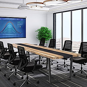 STHOUYN 71" 6ft Large Dinner Table for 6 8 Seat Dining Room Table, Rectangular Farmhouse Modern Kitchen Long Black & Brown Industrial Conference (Brown)