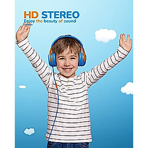 awatrue Kids Headphones Wired Toddler Headphones with Microphone, Over-Ear Headphones, 85/94dB Volume-Limiting, 3.5mm Jack, Foldable On-Ear Design - Safe & Comfortable for Learning & Entertainment